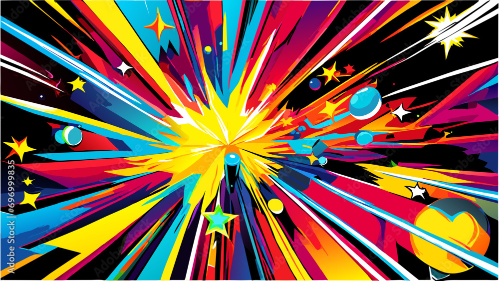 Pop art-style patterns with comic book elements. vektor icon ...