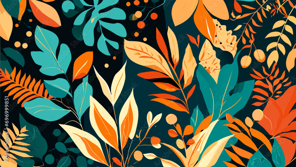 Vecteur Stock Nature-inspired patterns with leaves and vines. vektor ...