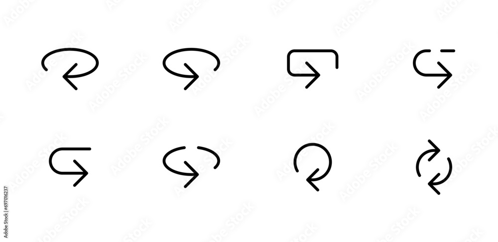 Set of circle arrows rotating. Refresh, reload, recycle, loop rotation sign collection. Circle ...