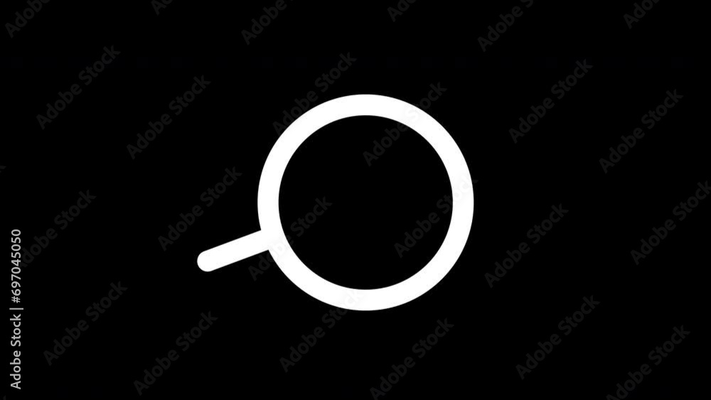 Magnifying glass and check mark graphic animation. Alpha channel. Tick ...