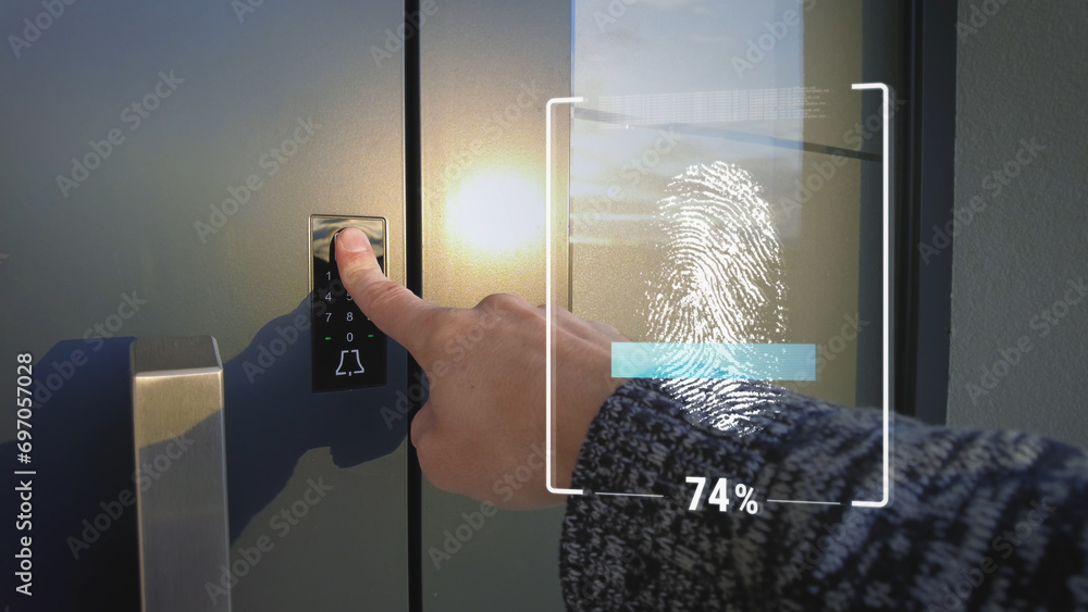 Fingerprint scan for Unlock main door and Access to a smart house ...