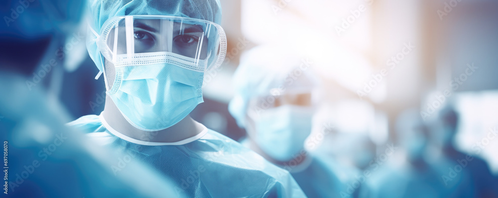 Medical doctor ER team, medical clinic room background for emergency ...