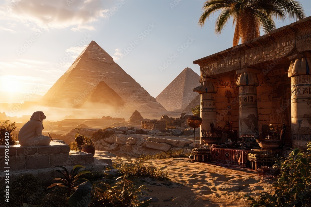 Journey through Time: Amidst the Grandeur of the Pyramids of Giza, a ...