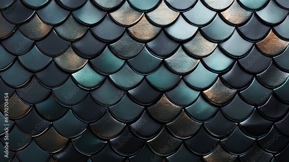 Fish Skin pattern, 3D Mosaic Tiles arranged in the shape of a wall ...