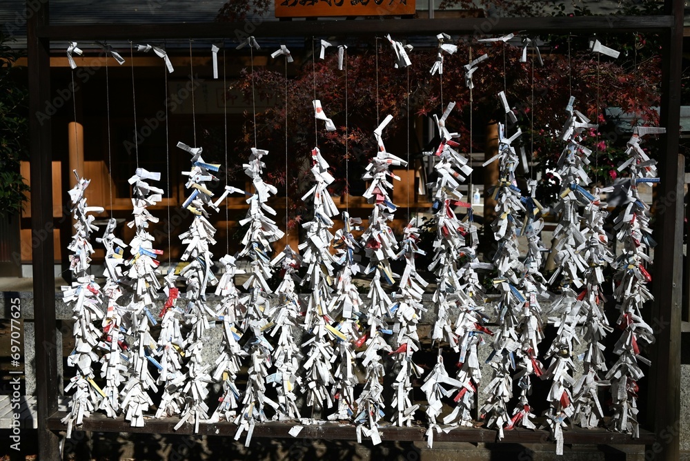 The precincts of a Japanese shrine. There are over 100,000 shrines ...