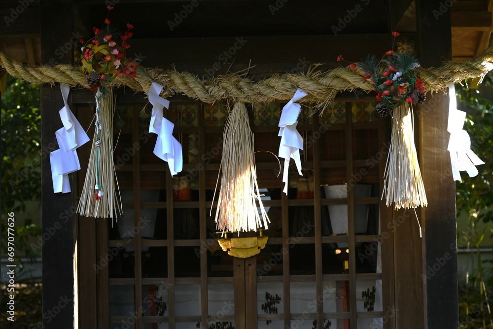 The precincts of a Japanese shrine. There are over 100,000 shrines ...