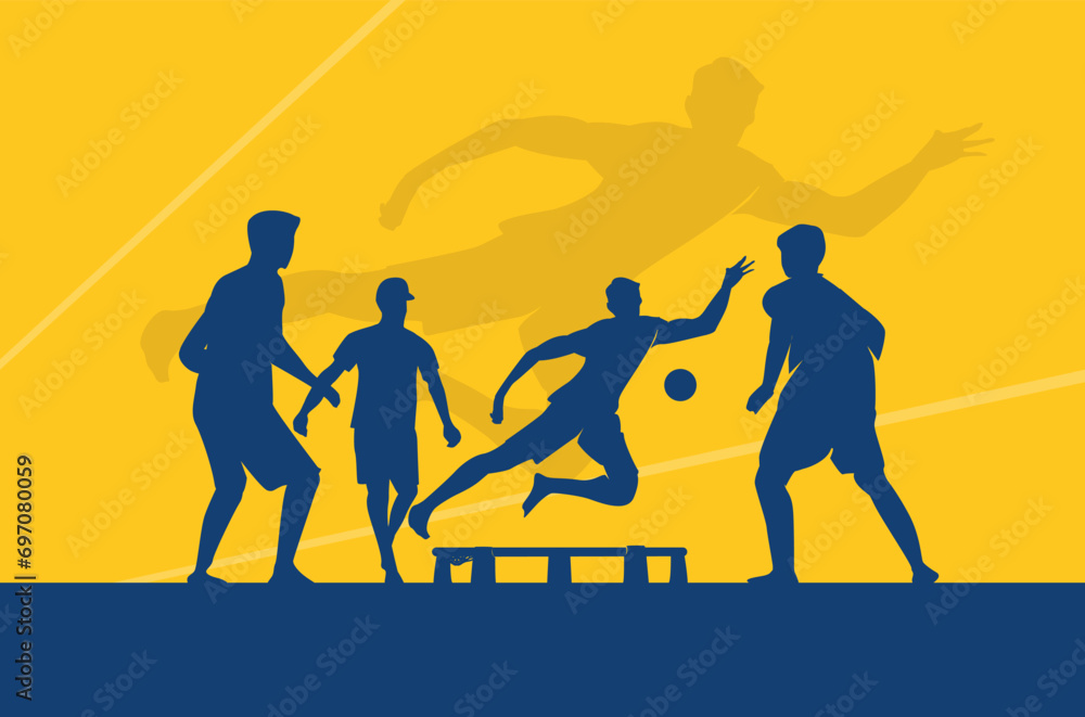 Premium Illustration of spikeball players playing together best for ...