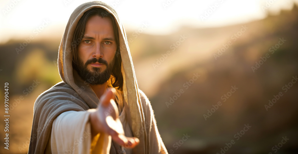 Jesus Christ, God Extending Hand in Graceful Redemption. Divine ...