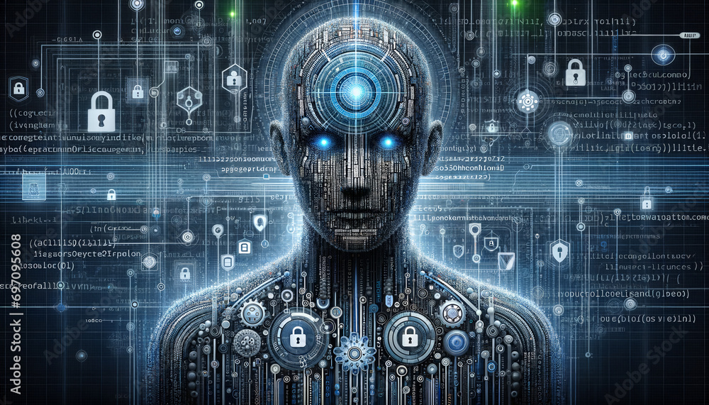 AI Guardian: Digital humanoid figure protecting networks with ...