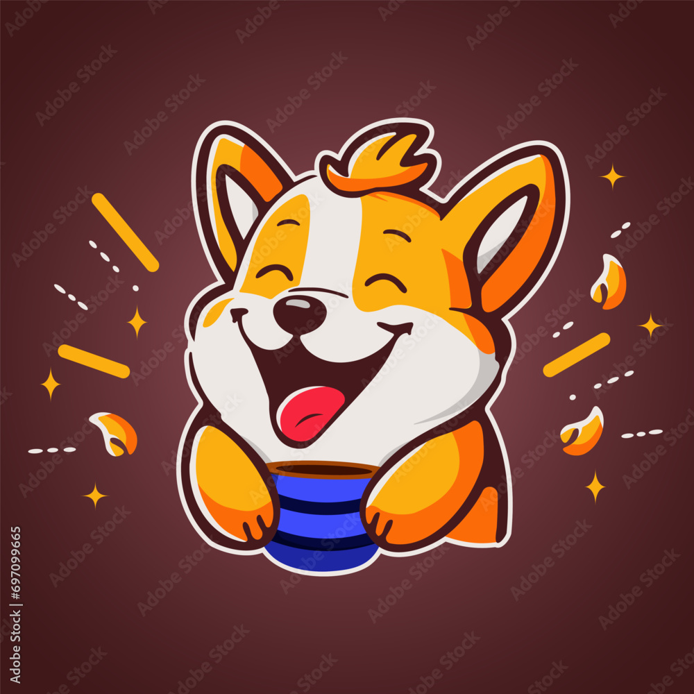 Vetor de Corgi logo mascot for a football team logo or game team logo ...