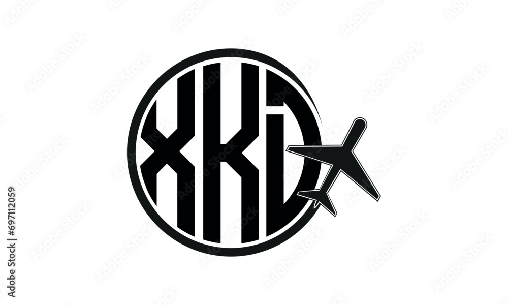 XKD three initial letter circle tour & travel agency logo design vector ...