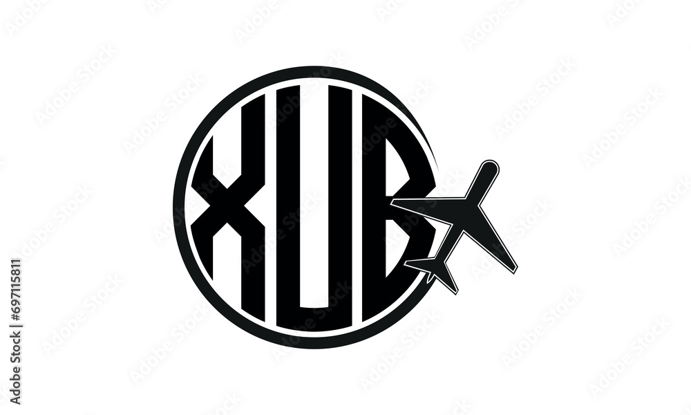 XUB three initial letter circle tour & travel agency logo design vector ...