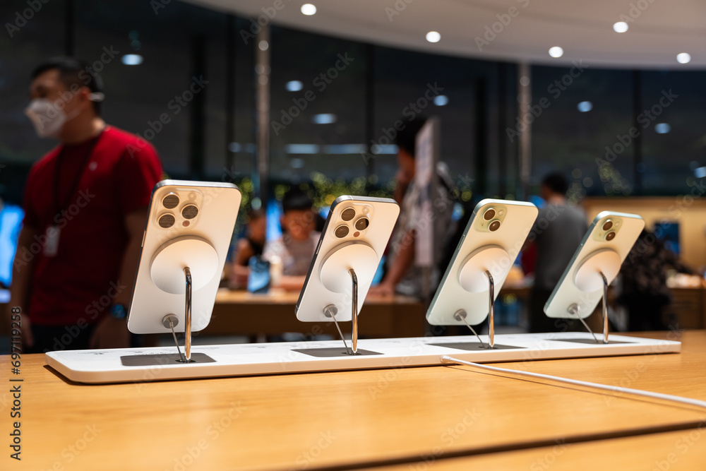 Bangkok Thailand DEC 22 2023: Presentation of the new Apple iPhone 15 ...