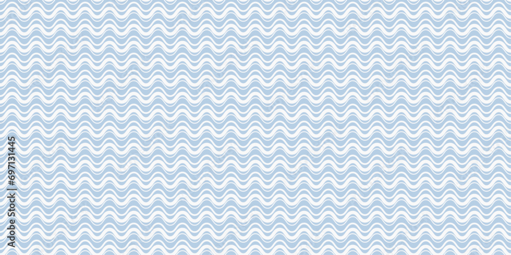 Wavy sea pattern. Vector simple and seamless blue pattern with ...
