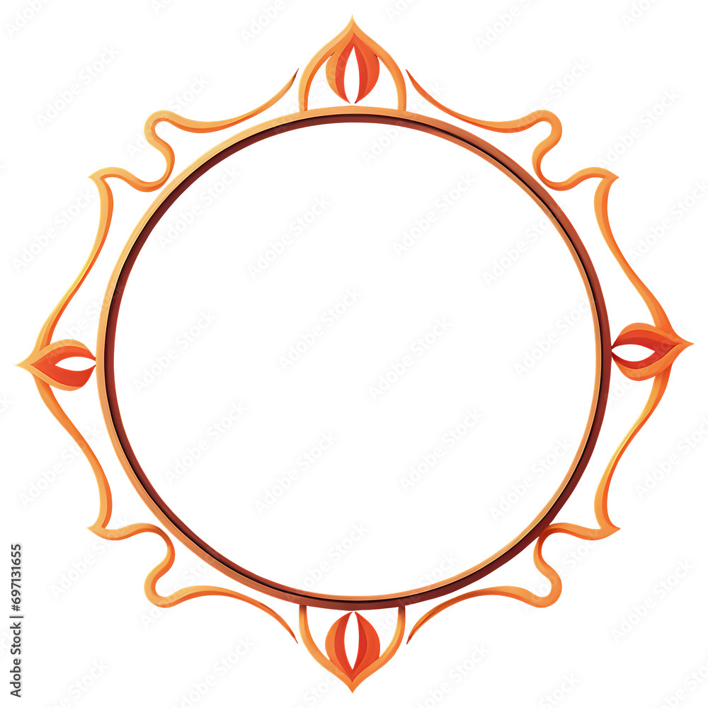 Yellow border frame illustration orange ornament classic decorative ...