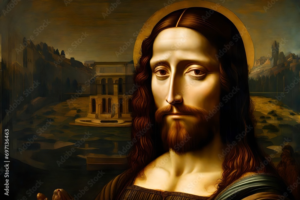 Jesus in the background of leonardo da vinci's mona lisa by the ...