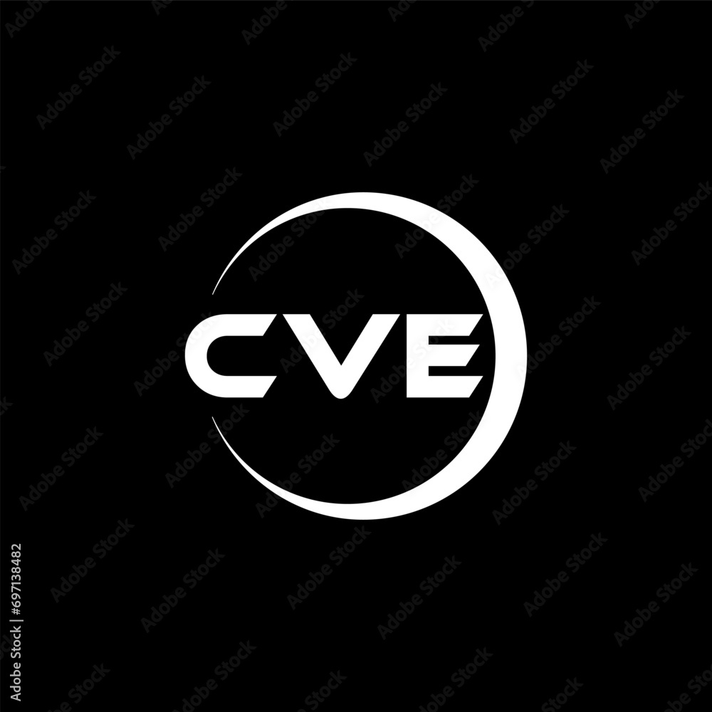 CVE letter logo design with black background in illustrator, cube logo ...