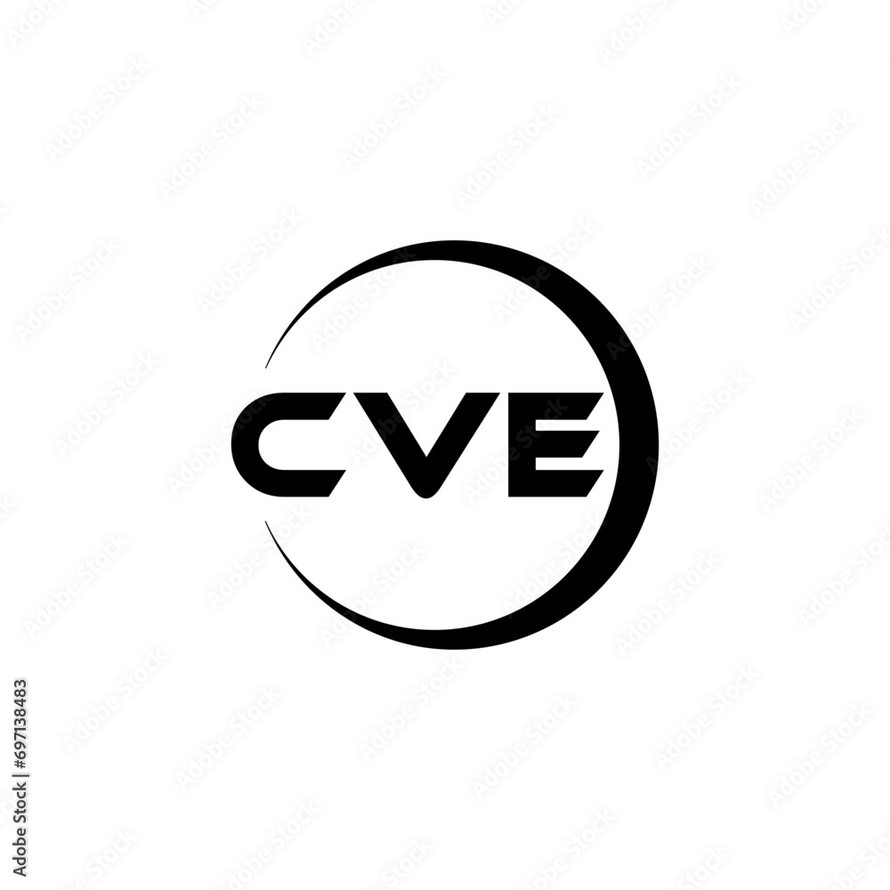 CVE letter logo design with white background in illustrator, cube logo ...