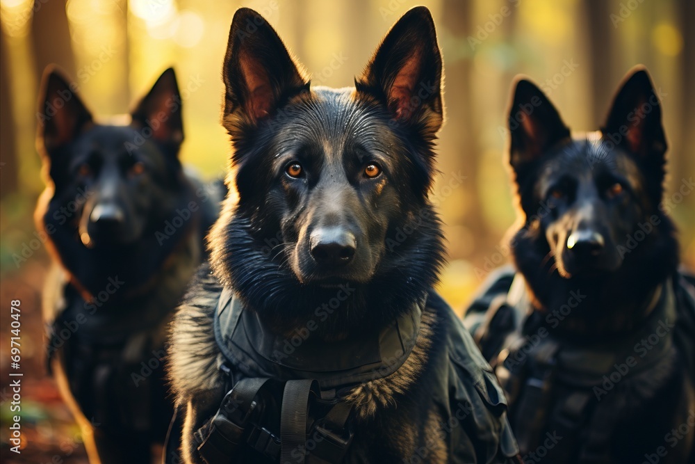 German Shepherd in Army Attire Collaborating with Law Enforcement for ...