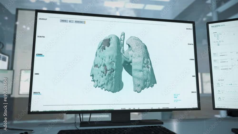 Innovative Medical X-ray Scanner Examination Of Lungs Diagnoses Cancer ...
