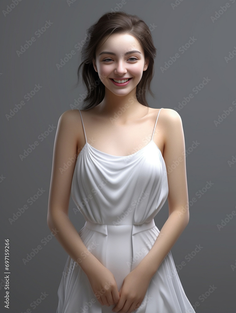 the 3D hyper-realistic world of fashion as a model strikes a pose over ...
