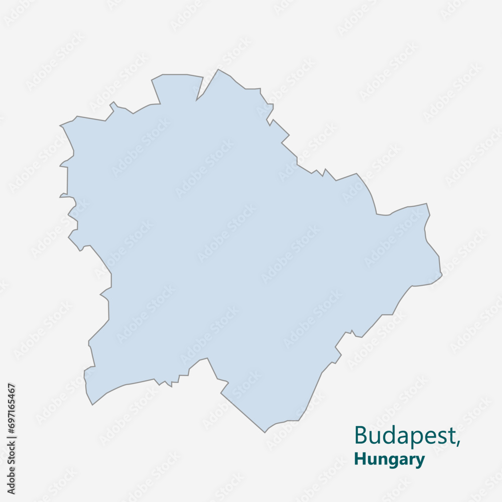Vetor de Budapest city map of European country Hungry. Vector ...