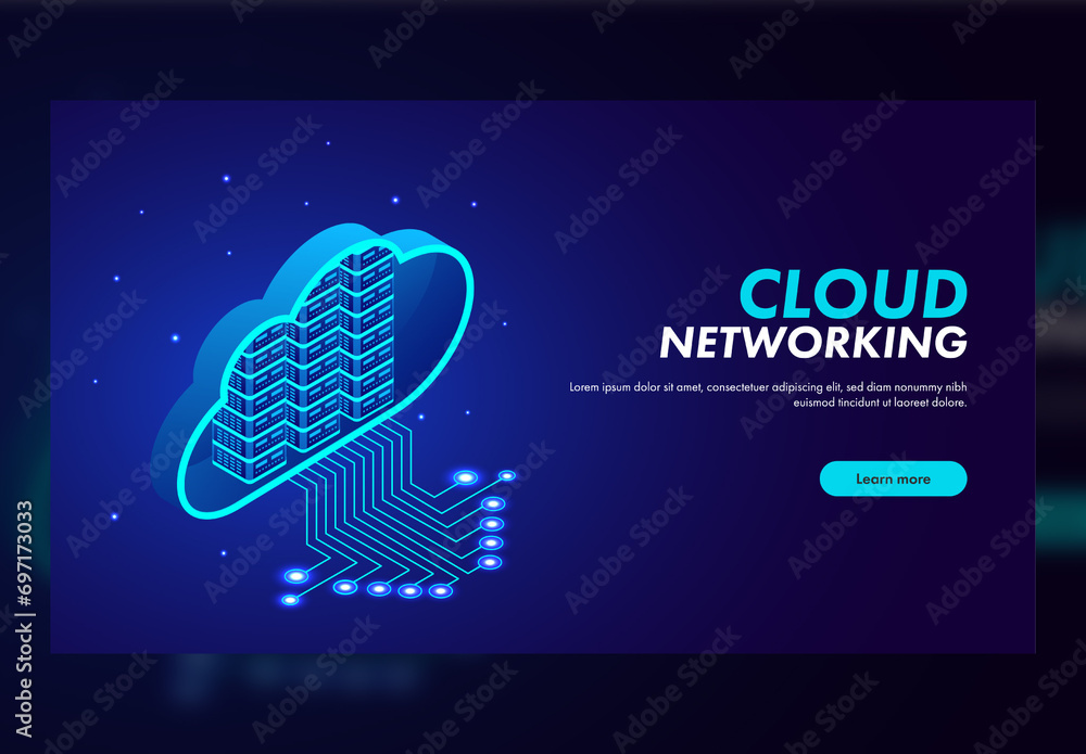 Cloud Networking Concept Based Landing Page Design with Isometric Cloud ...