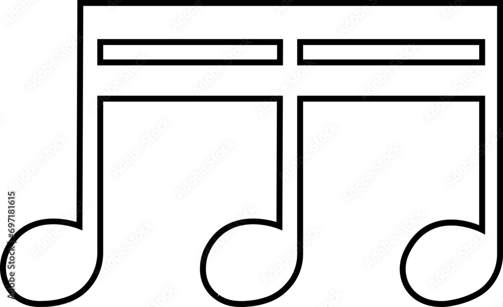 Note music icon in trendy black Line style design. Musical key sign ...