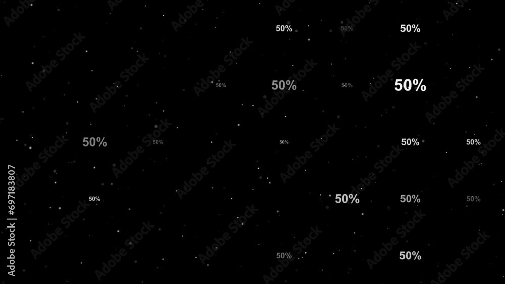 Template animation of evenly spaced 50 percent symbols of different ...