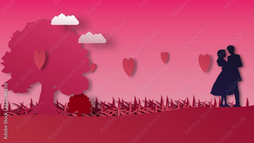 Paper Cut Animation Of Romantic Couple 2d Animation Background ...
