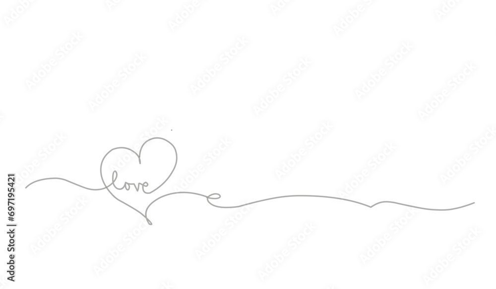Line drawing of heart. Line art image of heart love. Heart illustration ...