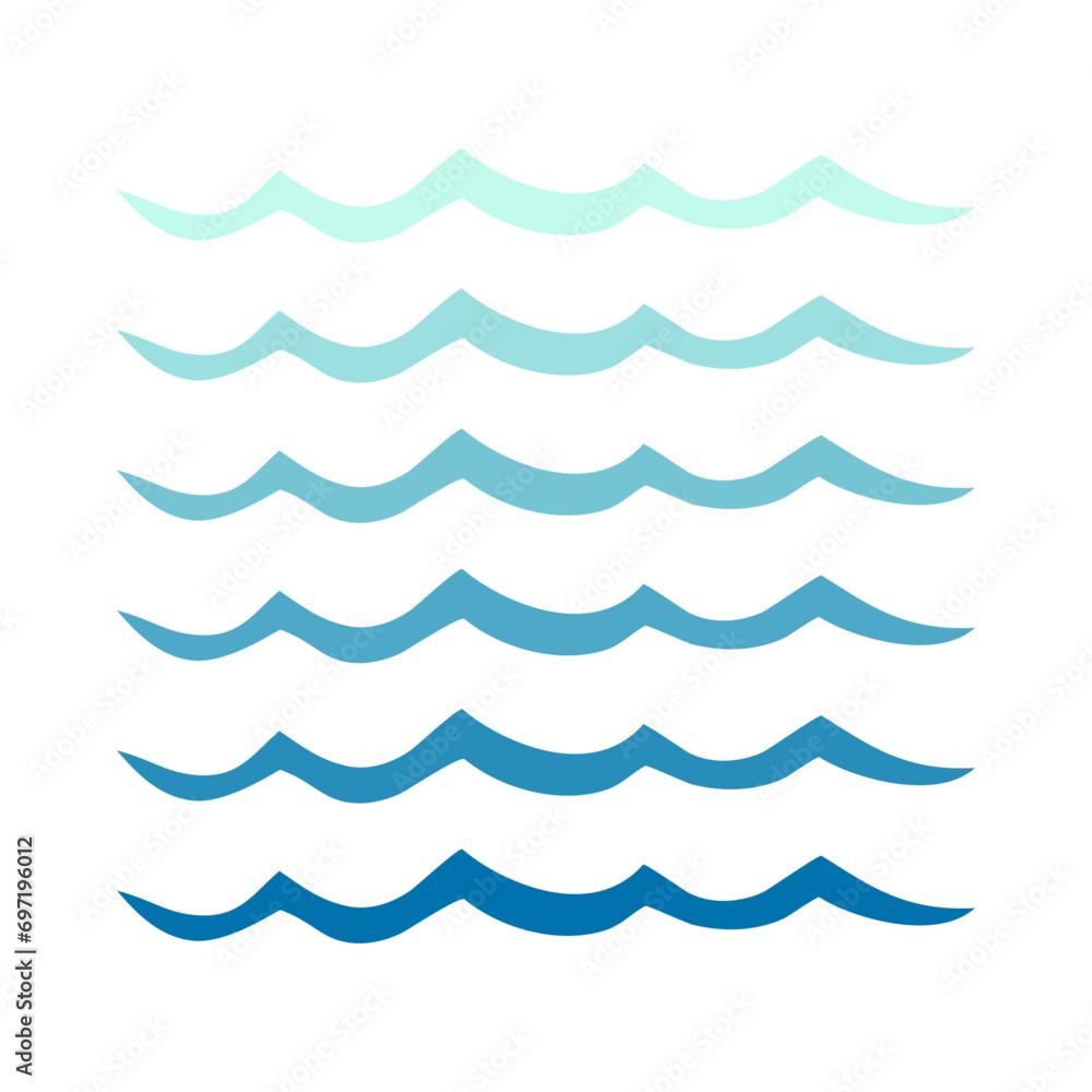 Logo Nautical. Grupo de olas de mar formadas por líneas curvas Stock ...
