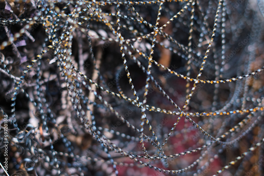 Shiny remnants of a metal's transformation from raw to refined ...