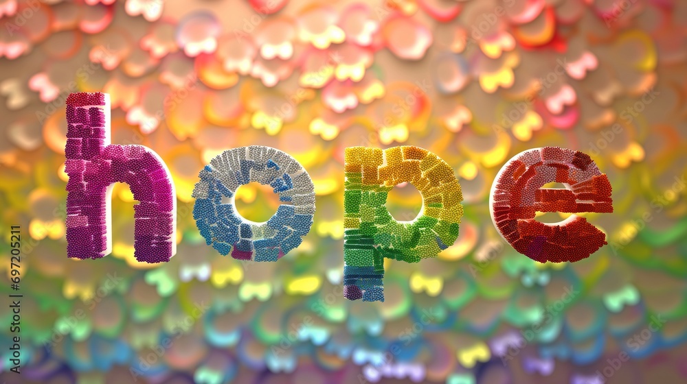 Rainbow of Hope: "Hope" Text Formed with Vibrant Colors of the Rainbow ...