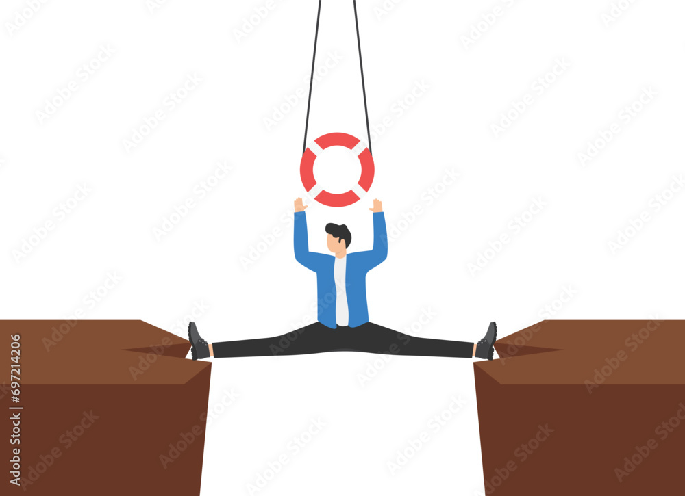 Reaching help to a falling person, emergency situations،The businessman ...