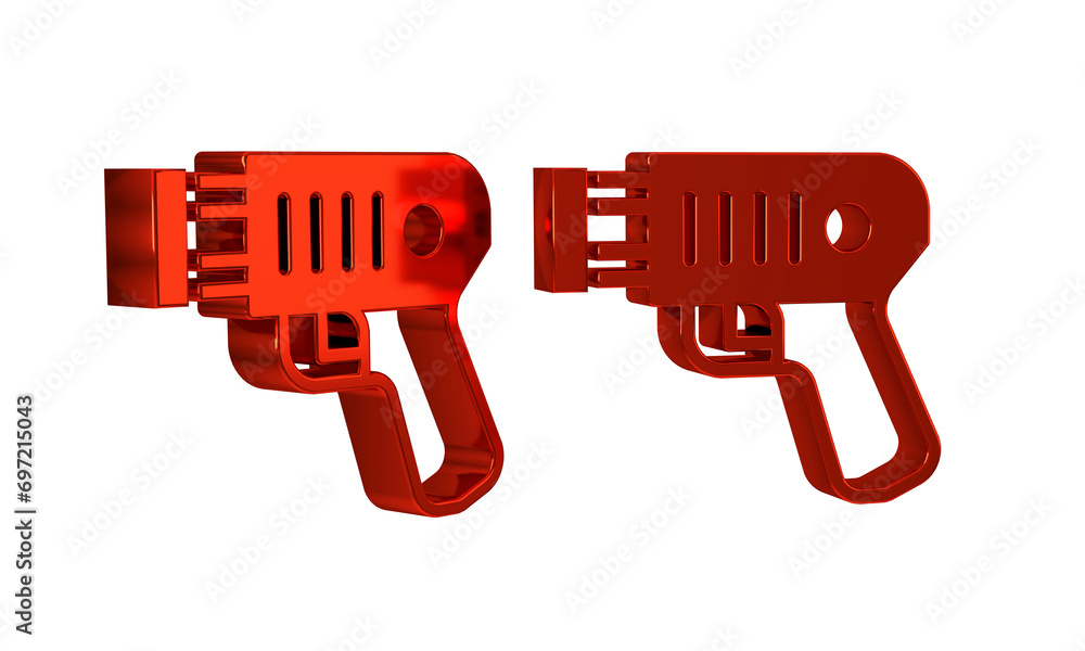 Red Police electric shocker icon isolated on transparent background ...