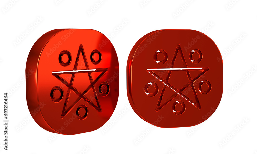 Red Pentagram in a circle icon isolated on transparent background ...