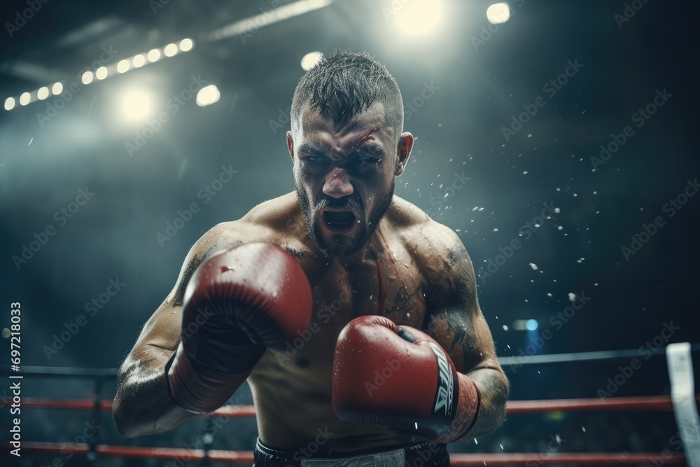 Defining Moment: With Intense Drama, a Boxer's Gloved Fist Strikes in a ...