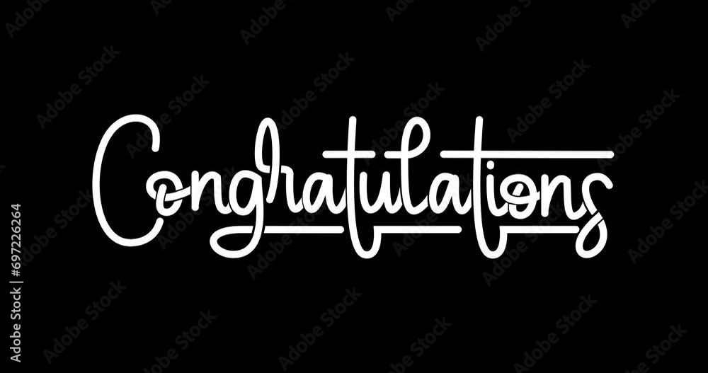 Congratulations animation. Handwritten calligraphy Animated Text with ...