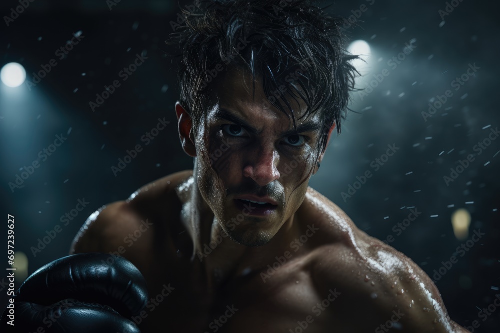 In the Boxing Arena: With Gloves Laced Up, a Boxer Showcases ...