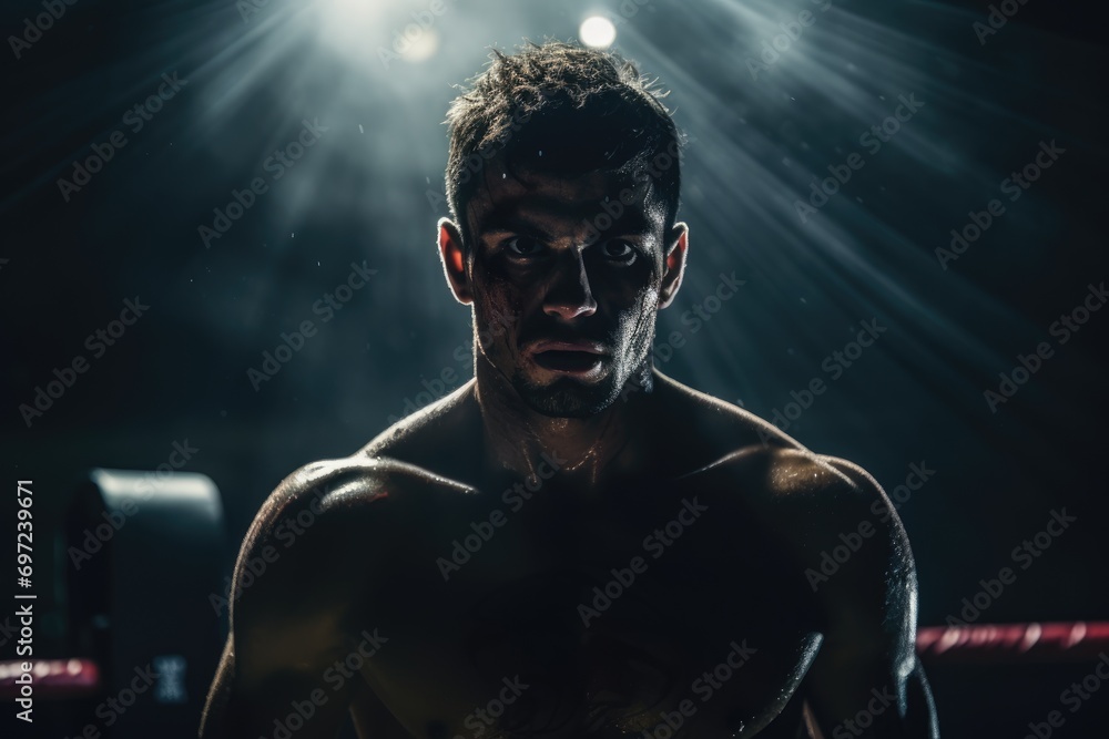 In the Boxing Arena: With Gloves Laced Up, a Boxer Showcases ...