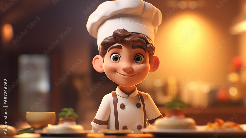 Hand drawn cartoon chef illustration material Stock Illustration ...