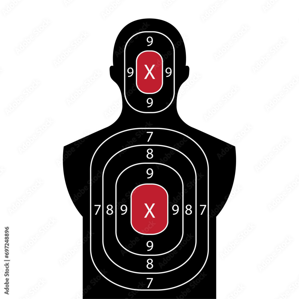 Human shoot target. Firearm and archery shooting range practicing human ...