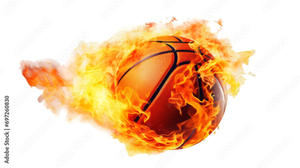 Basketball in fire isolate on transparent background Stock Photo ...