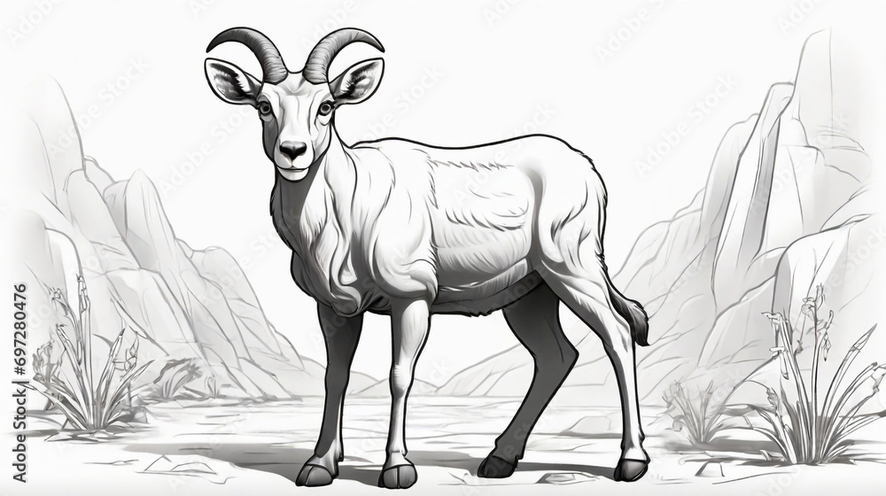 black and white outline art for kids coloring book page on a urial ...