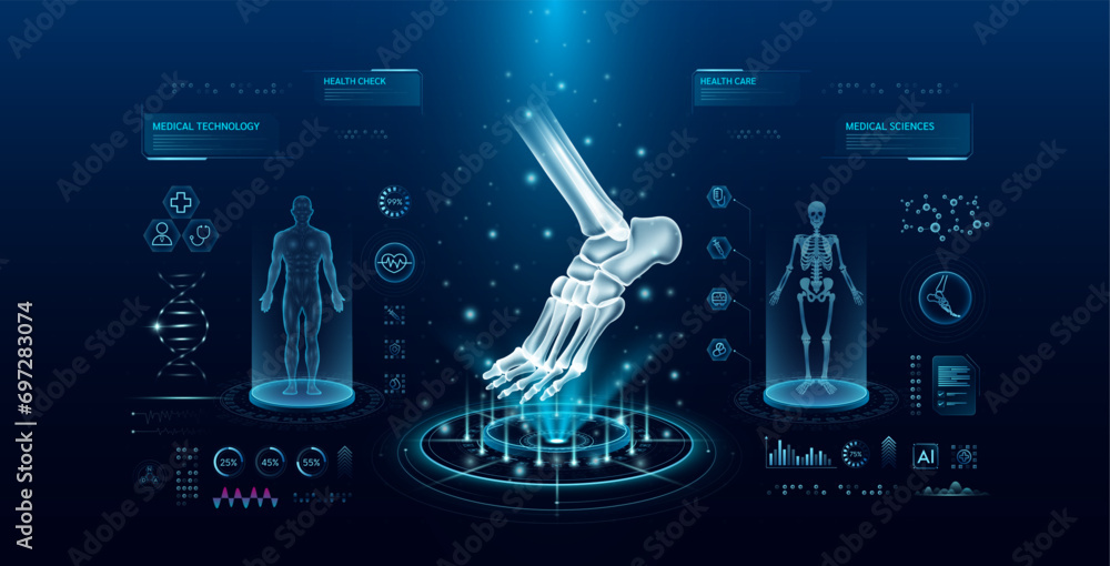 Ankle joint bone health care technology with scan virtual interface ...