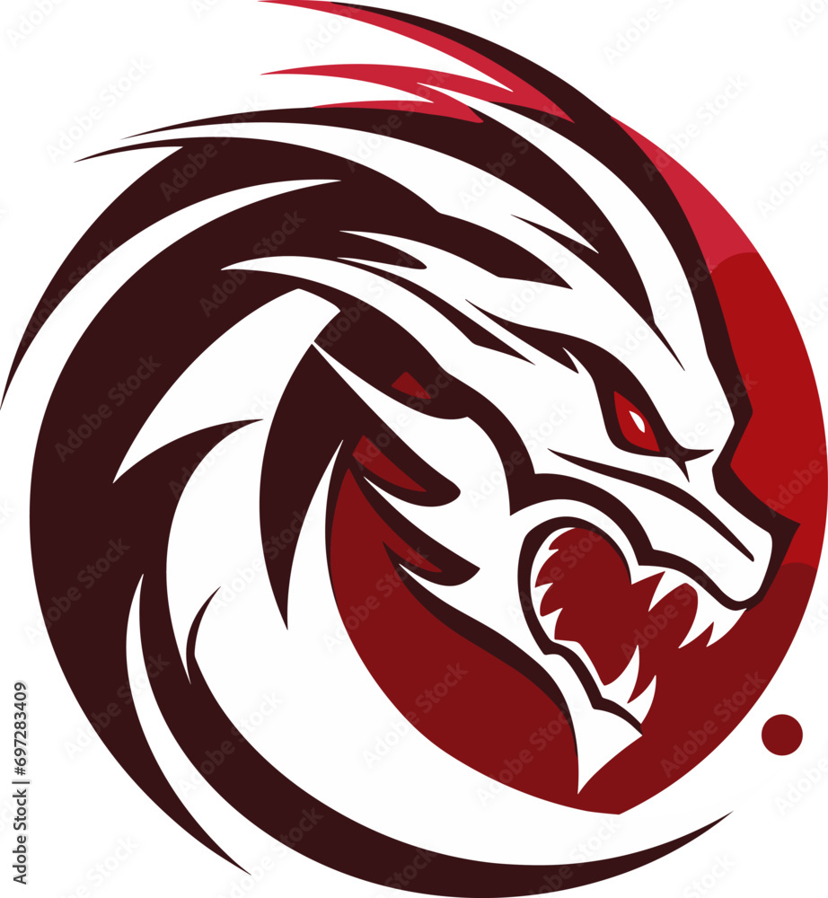 Evil dragon logo, vector illustration on white background Stock Vector ...