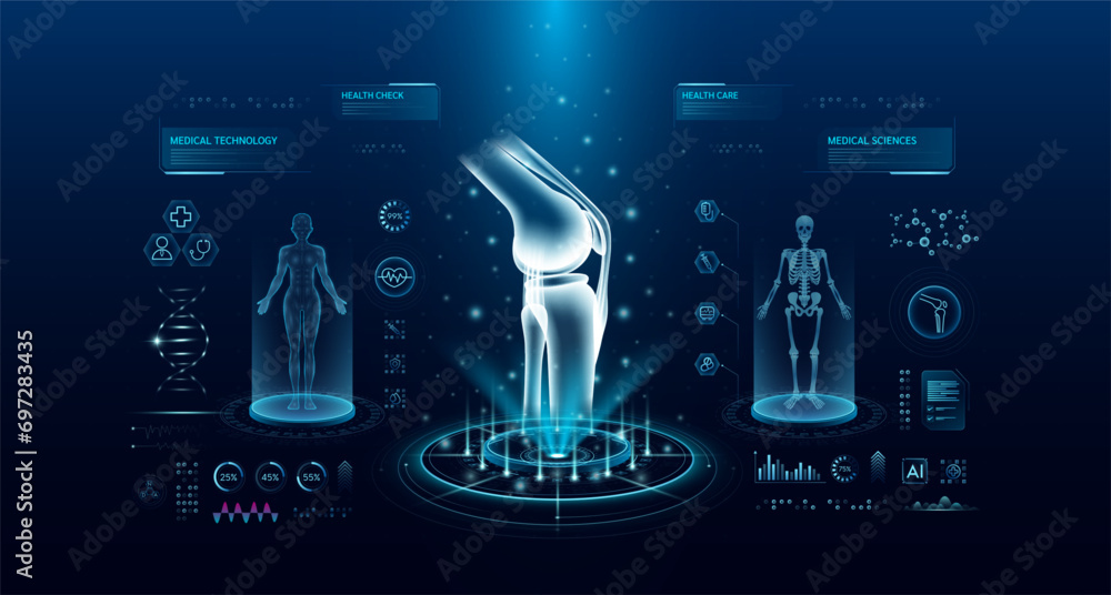 Knee joint bone health care technology with scan virtual interface ...