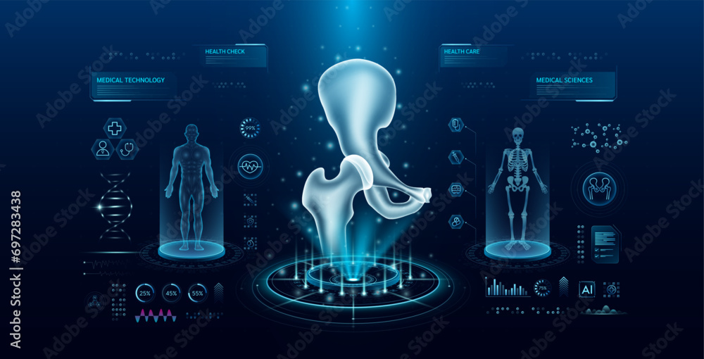 Hip joint health care technology with scan virtual interface hologram ...