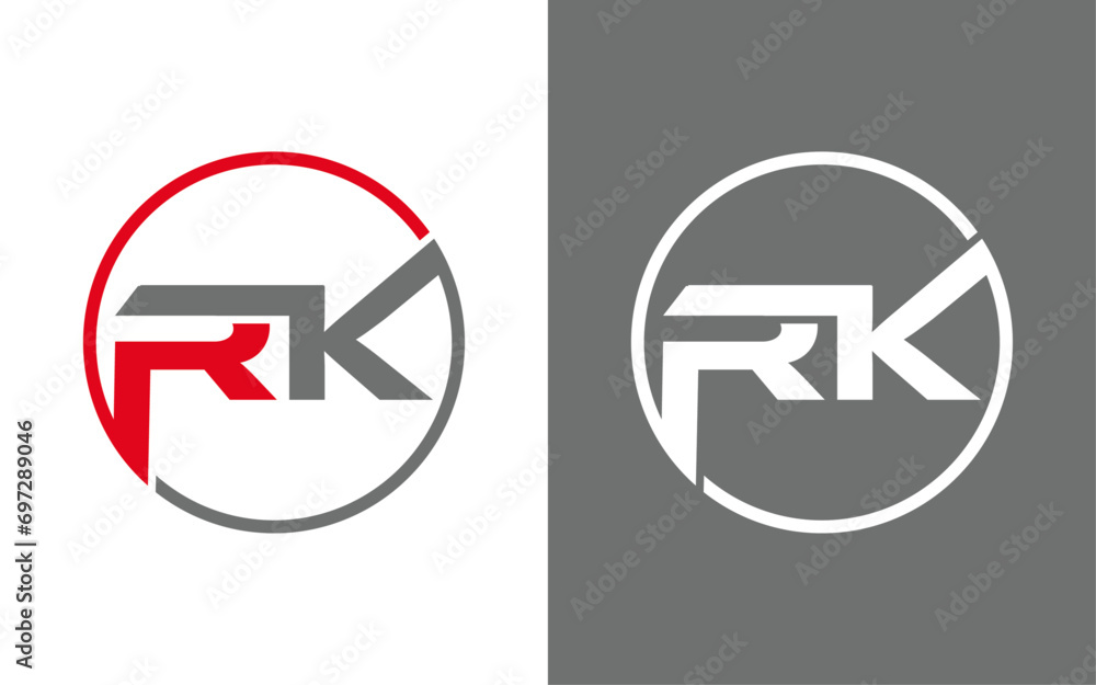 Circle RK letter logo design, Simple letter logo, Modern letter logo ...